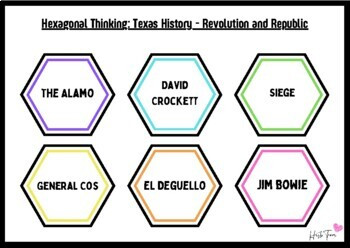 TEXAS HISTORY HEXAGONAL THINKING ACTIVITIES FOR THE ENTIRE YEAR