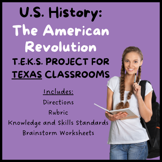 8th Grade US History American Revolution TEKS Project - Amped Up Learning