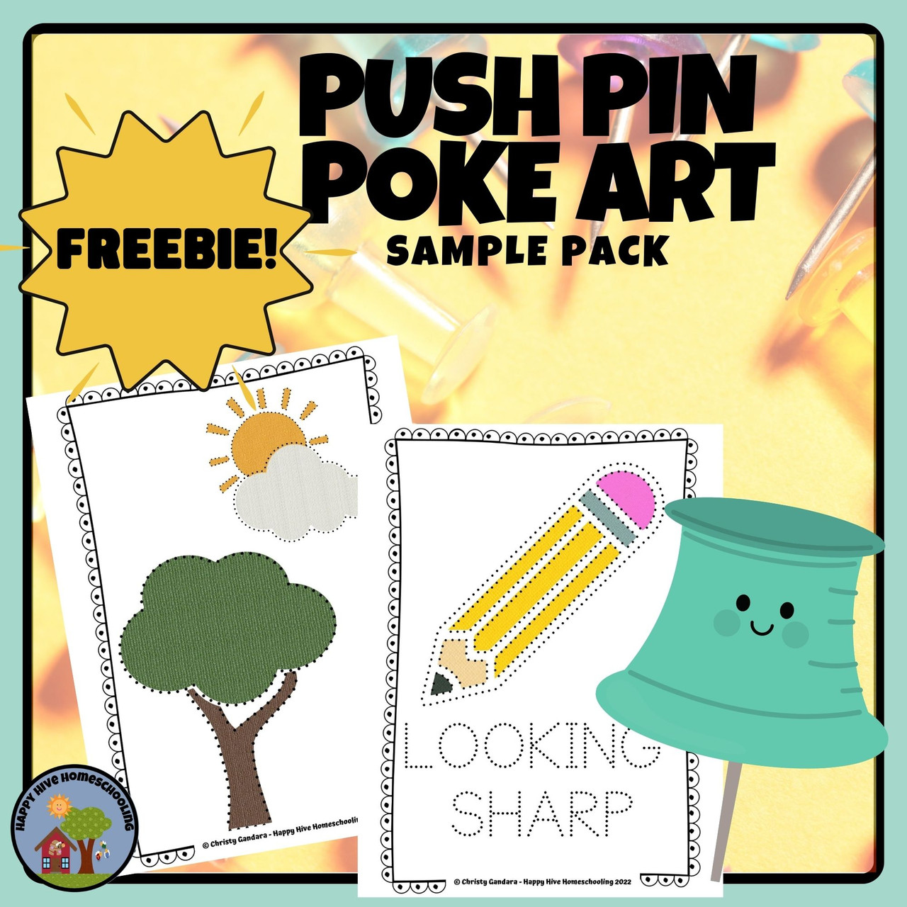 Push Pin Poke Art Sample Pack - FREEBIE - Amped Up Learning
