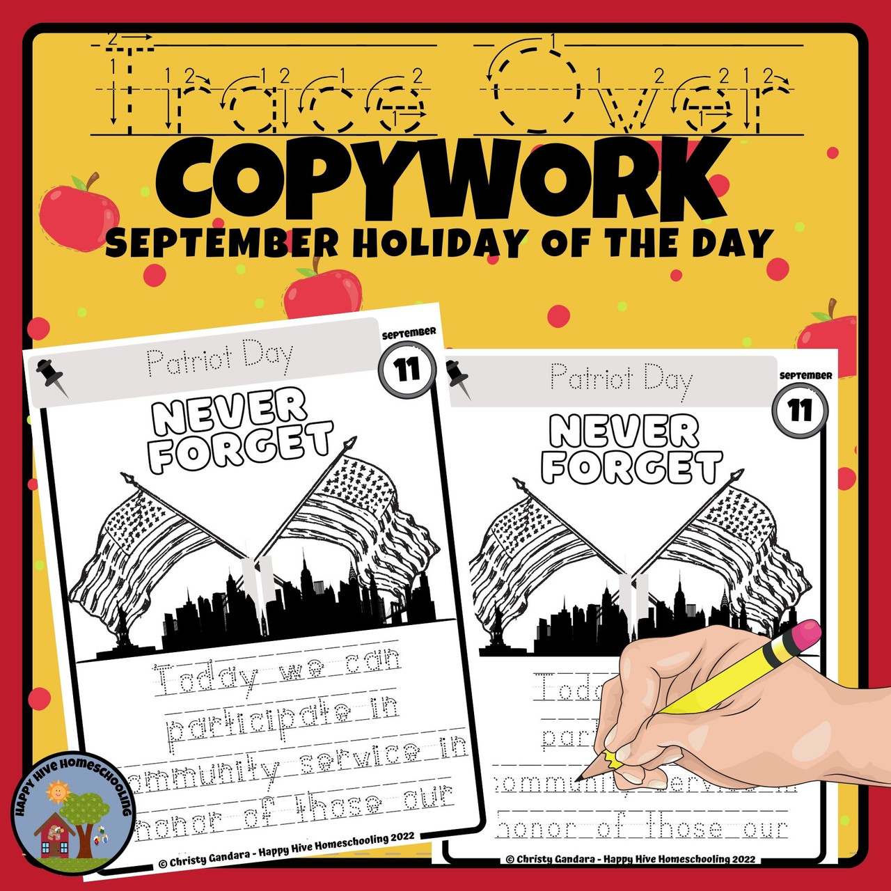September Copywork Printables - Trace Over - Amped Up Learning