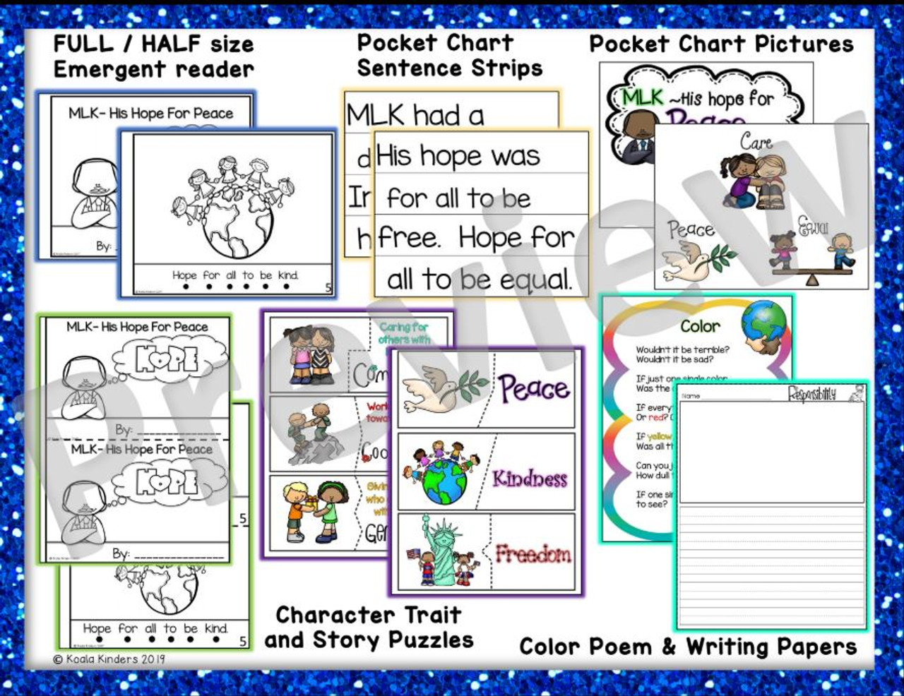 MLK Pocket Chart Activity and Printable Readers - Amped Up Learning