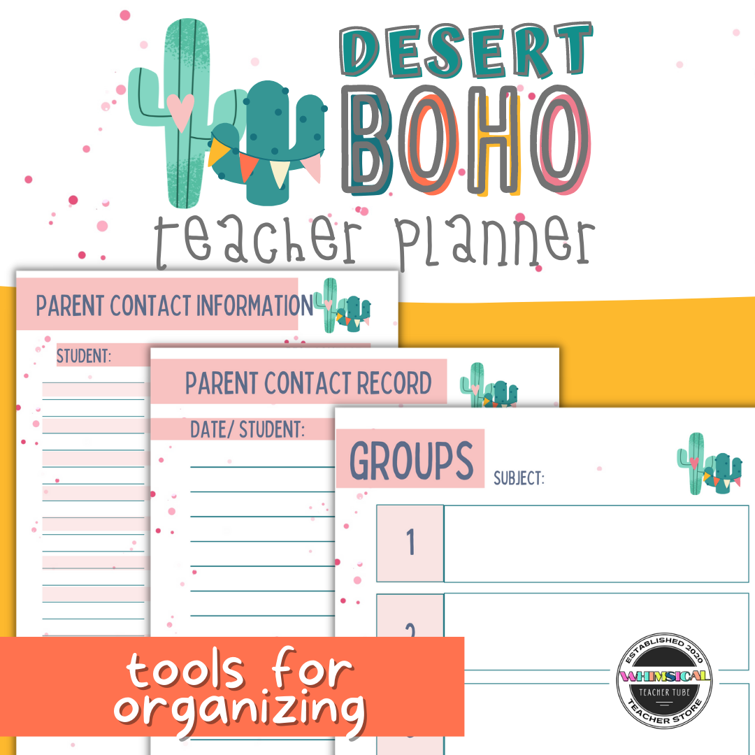 Desert Boho Printable and Digital Teacher Planner