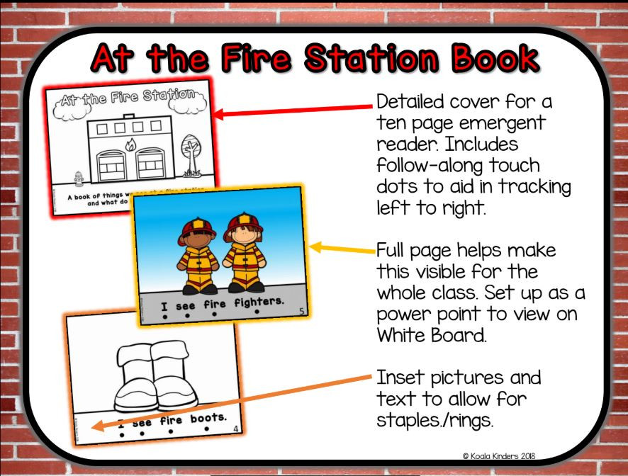 At the Fire Station Full Size Book and Extension Activities - Amped Up ...