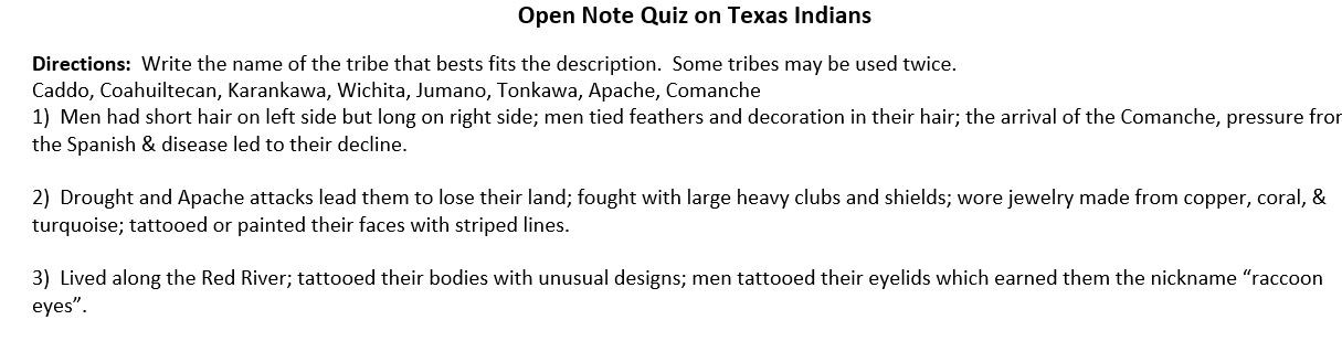 Native Americans of Texas Skit and Graphic Organizer