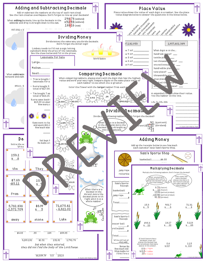Spring Decimals and Money