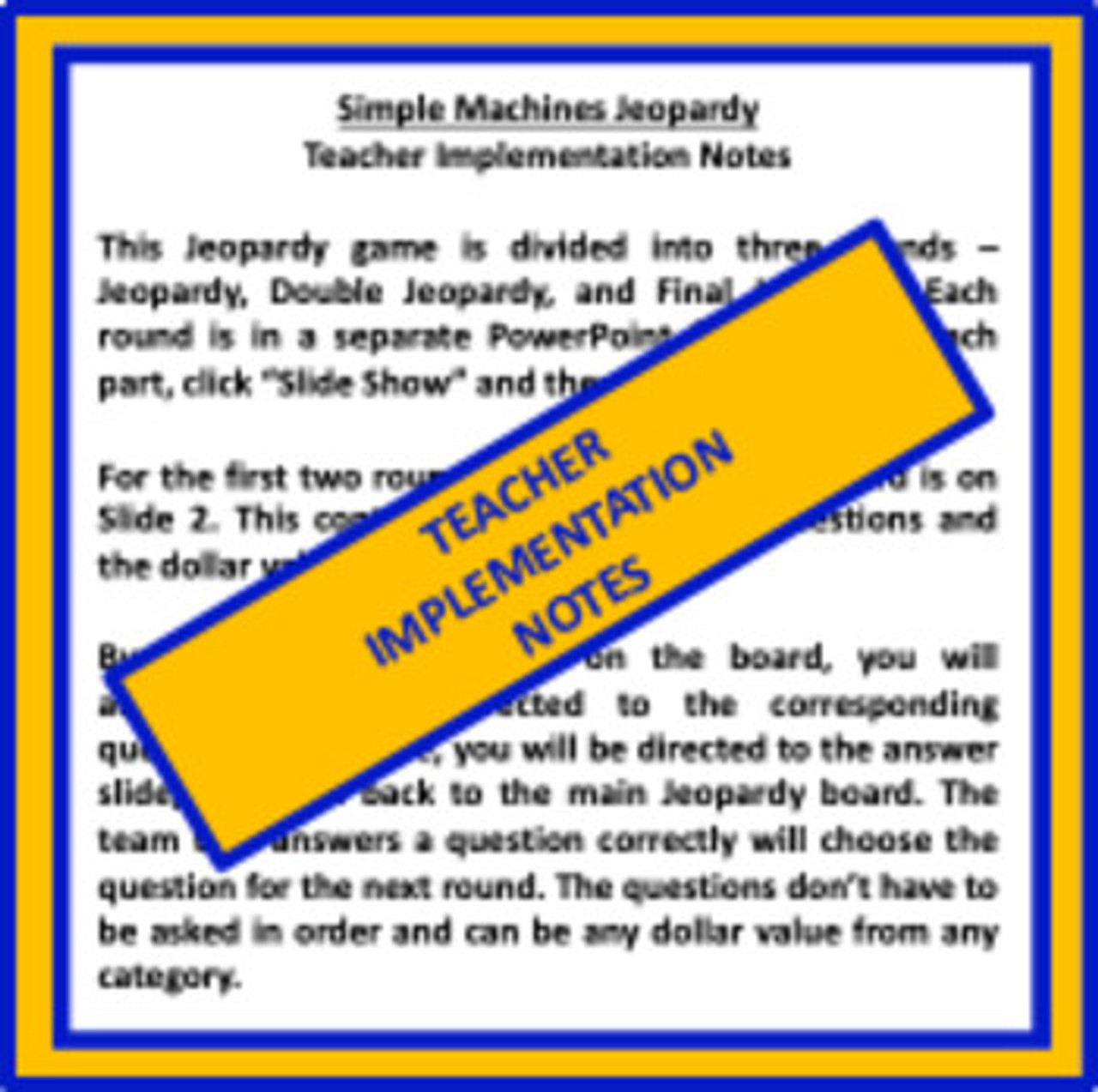 Simple Machines Jeopardy