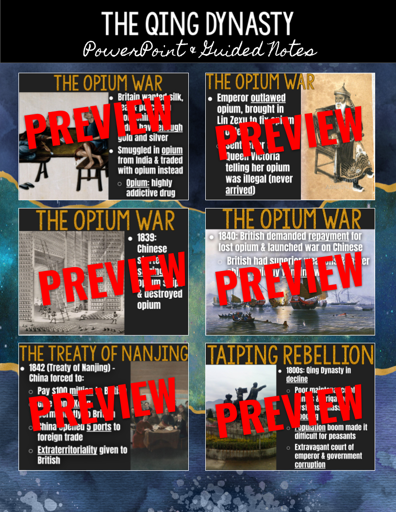 The Qing Dynasty - Google Drive - Warm Up & Exit Ticket, Student ...