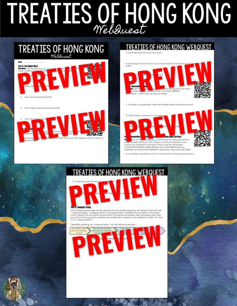 Treaties of Hong Kong WebQuest - Google Drive - Print & Digital - Amped ...
