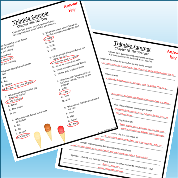 Thimble Summer Novel Study
