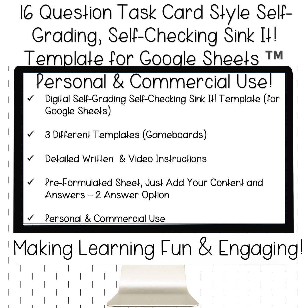 Editable Game Template for Google Sheets - Digital Activity - Self ...