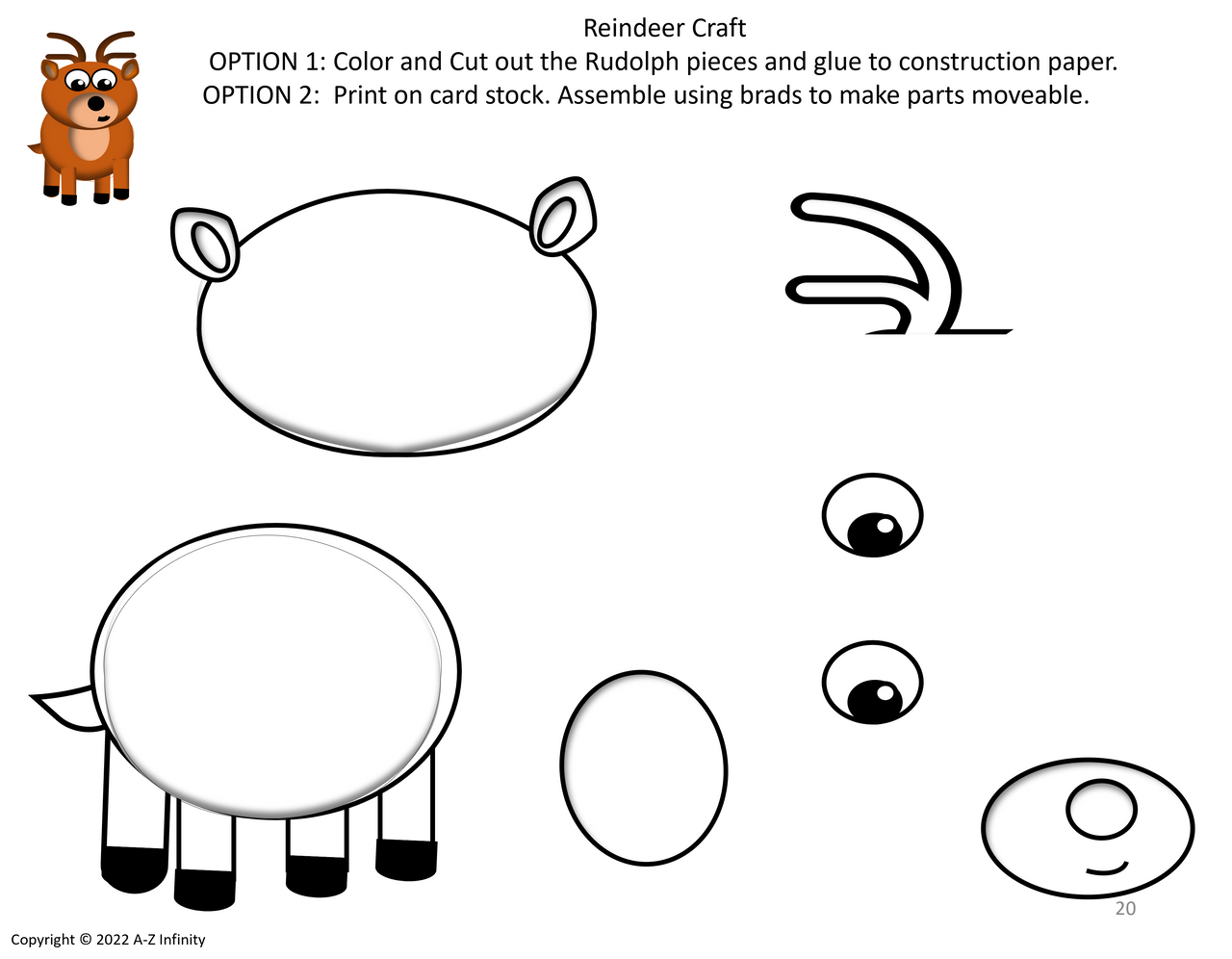 Rudolph Cut Out Pieces