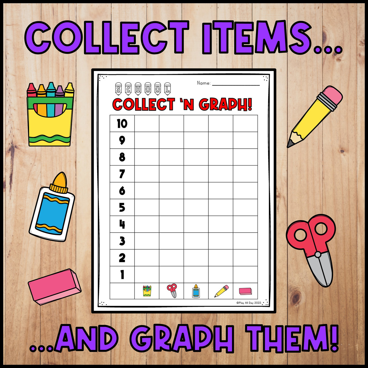 Back to School Graphing | Collect and Graph Board Game | Sorting and ...