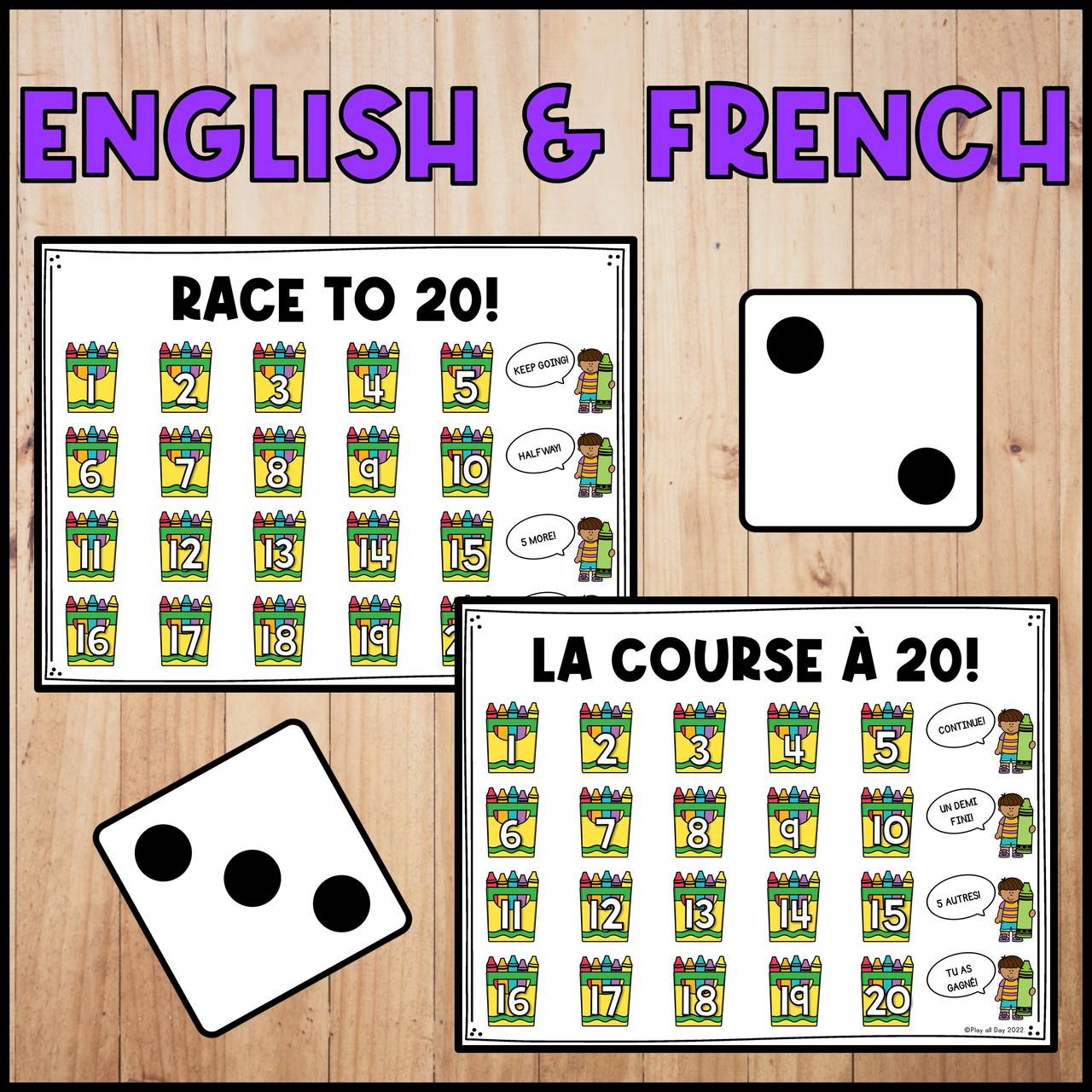 Back to School Counting to 20 | Race to 20 Activity Mats