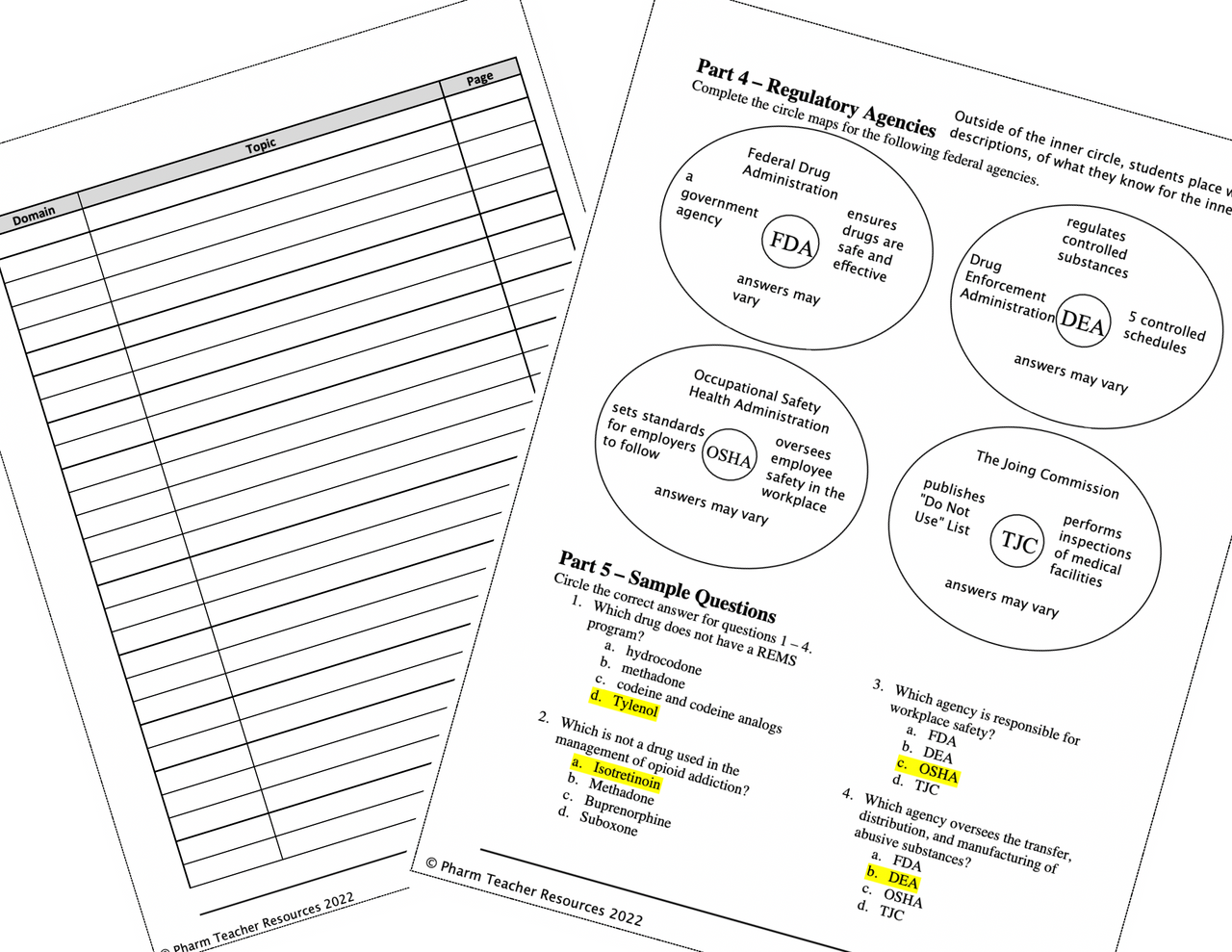 Pharmacy Interactive Notebook - Part 1