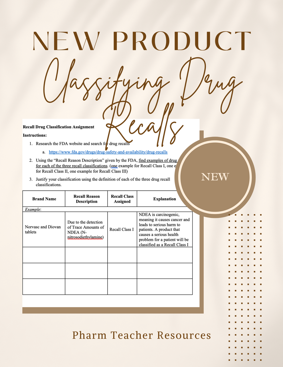 Classifying Drug Recalls