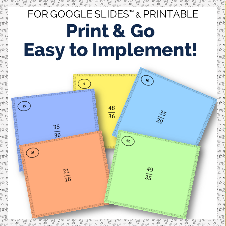 Simplifying Fractions | Task Cards Printable and Digital - Amped Up ...