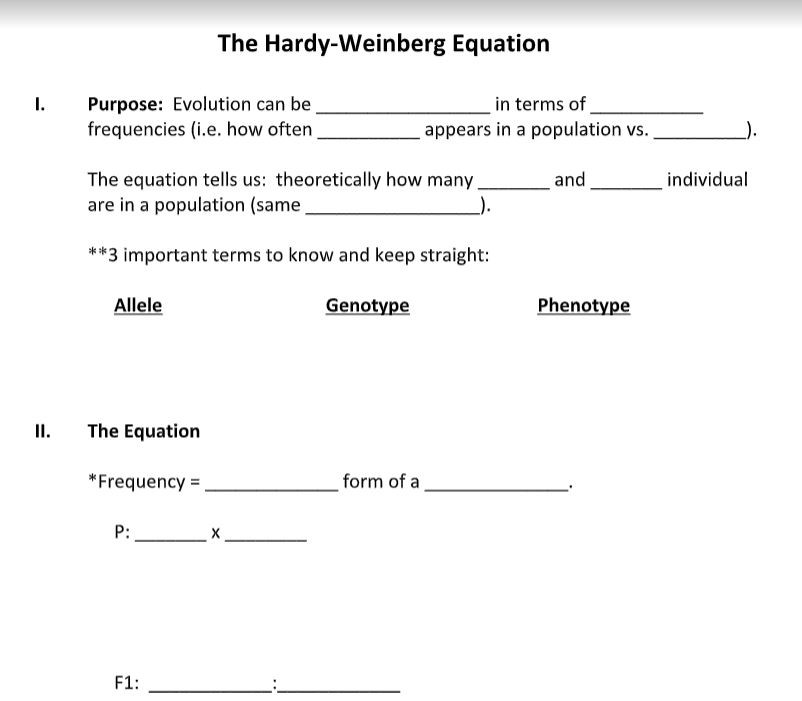 Hardy-Weinberg Equation, PTC Taste Test, and Practice Problems Bundle ...