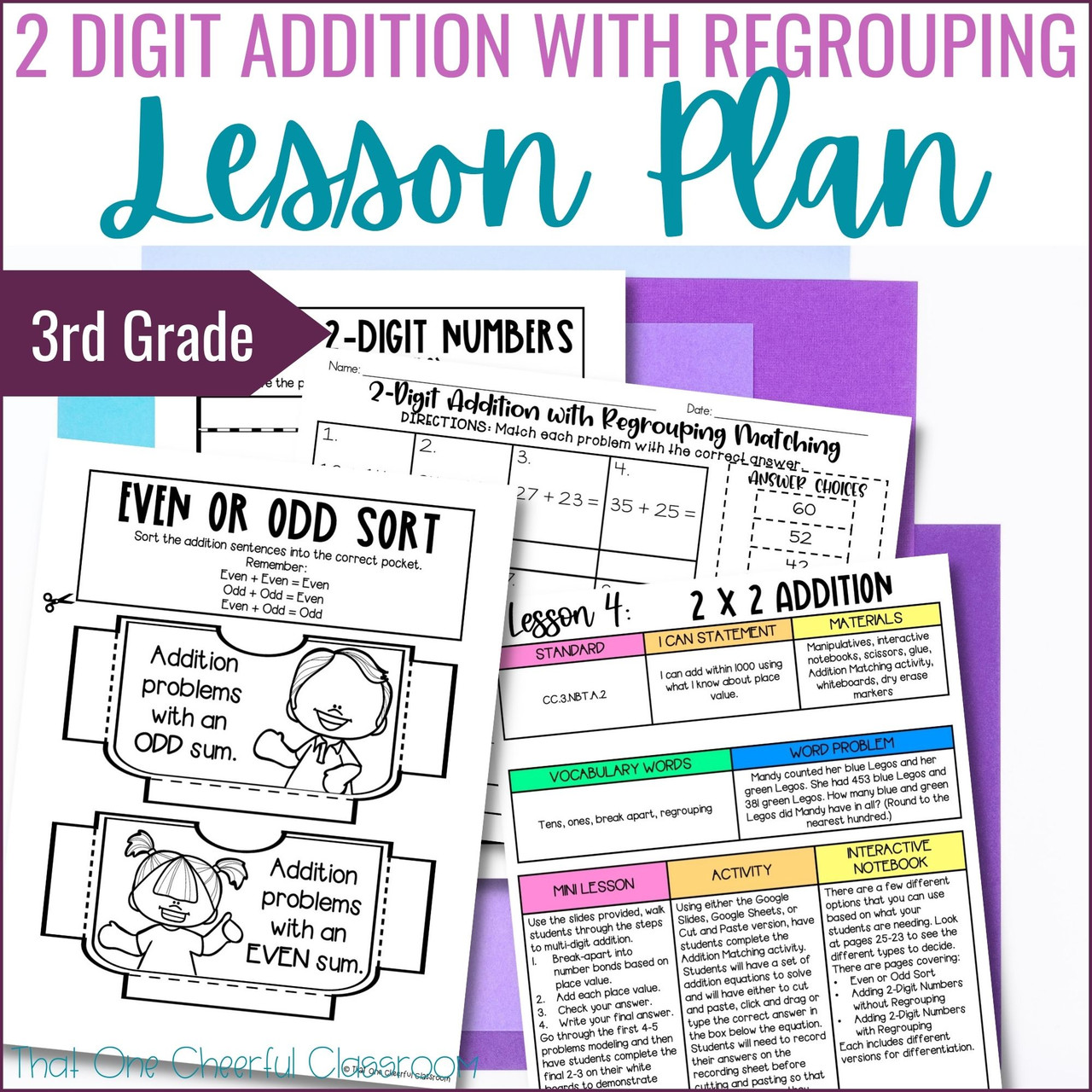 3rd Grade 2 Digit Addition Lesson Plan, Interactive Notebook ...