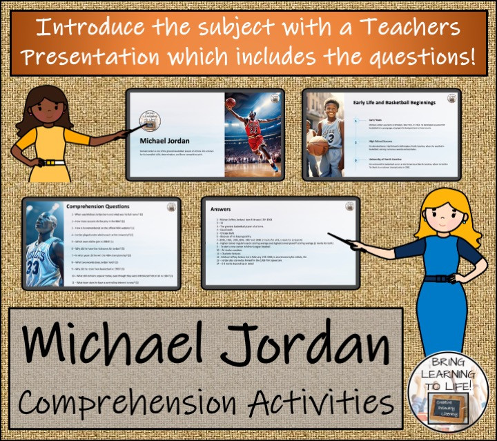 Michael Jordan Close Reading Comprehension Activities | 5th Grade & 6th ...