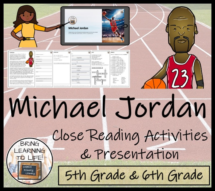 Michael Jordan Close Reading Comprehension Activities | 5th Grade & 6th ...