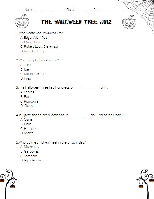 The Halloween Tree Novel Study