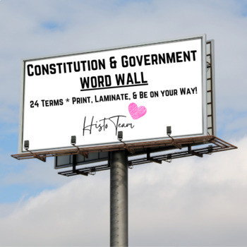 Constitution and American Government Word Wall Set - Amped Up Learning