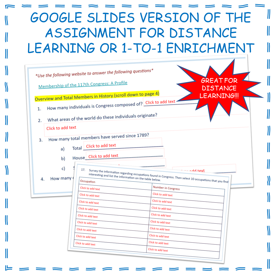 118th Congressional Profile Webquest American Government Worksheet or ...