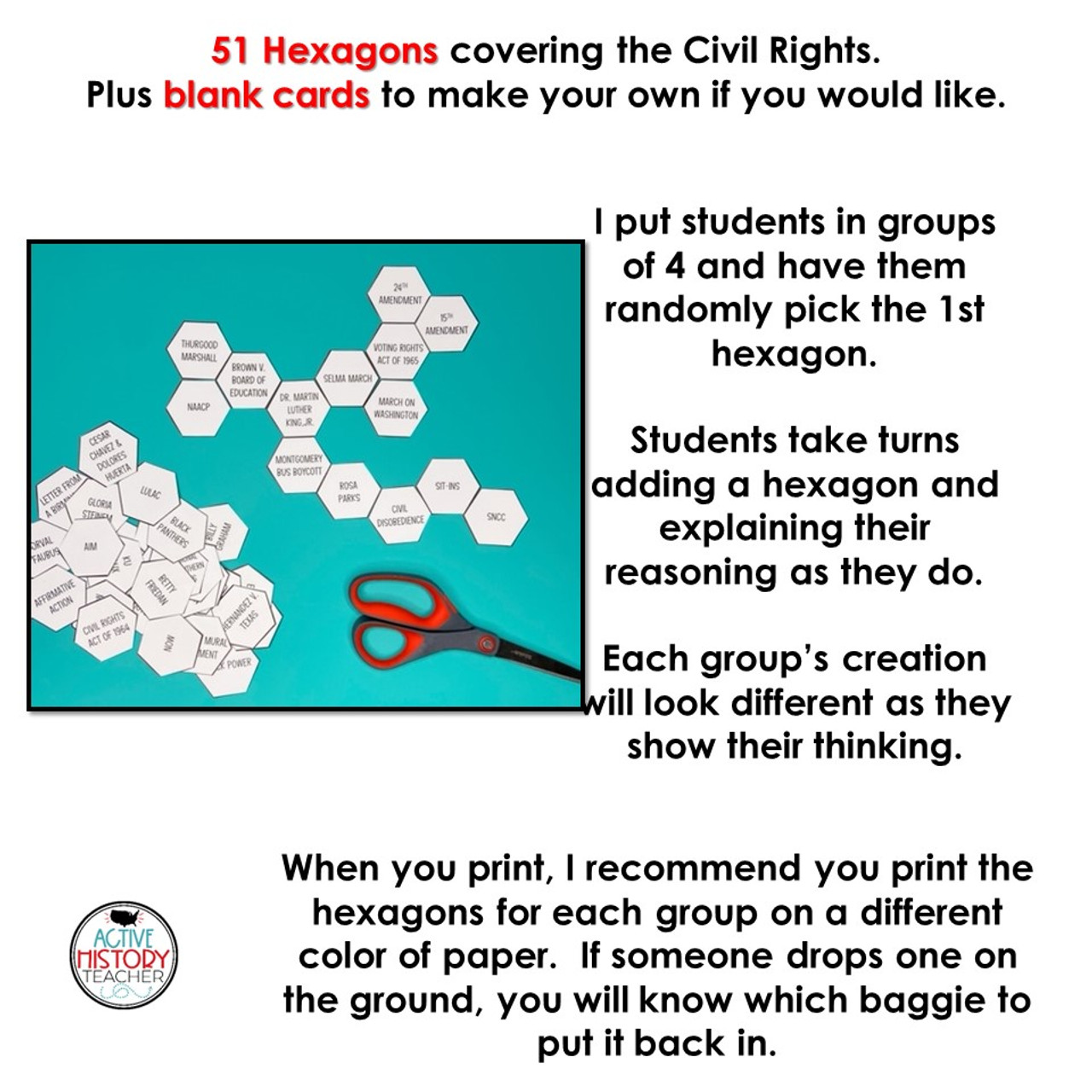 Civil Rights Review Activity Hexagonal Thinking EOC STAAR Review ...