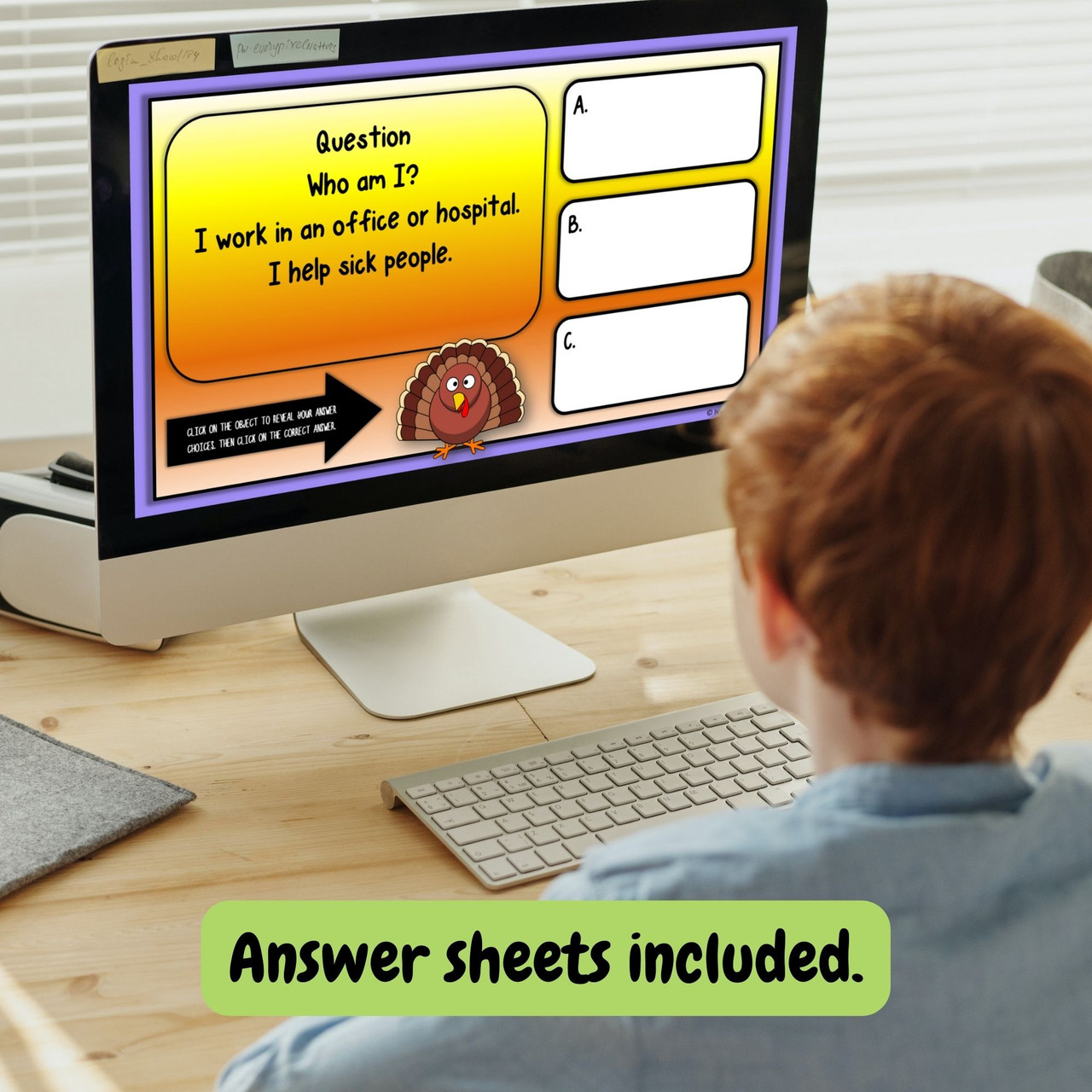 Thanksgiving Inferencing Activity Search and Reveal PowerPoint Game