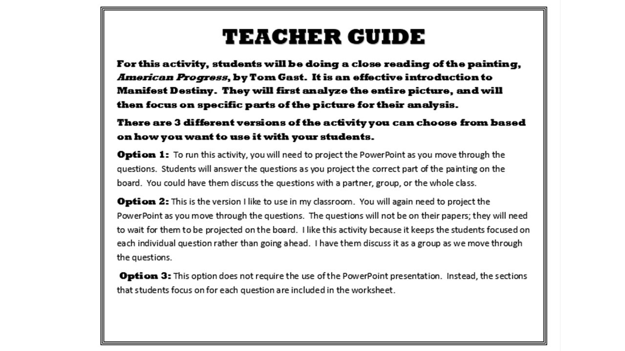 Manifest Destiny - American Progress Analysis - Amped Up Learning