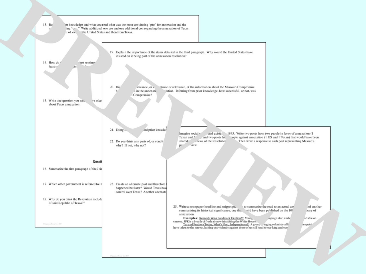 The Annexation of Texas Primary Source and Image Analysis