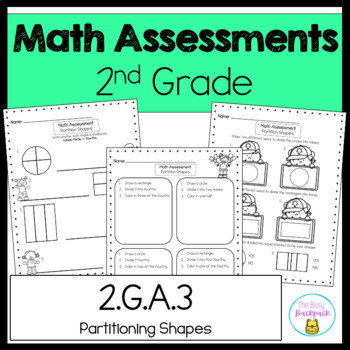 2.G.A.3 Partitioning Shapes Assessment 2nd Grade Math 2.G.3