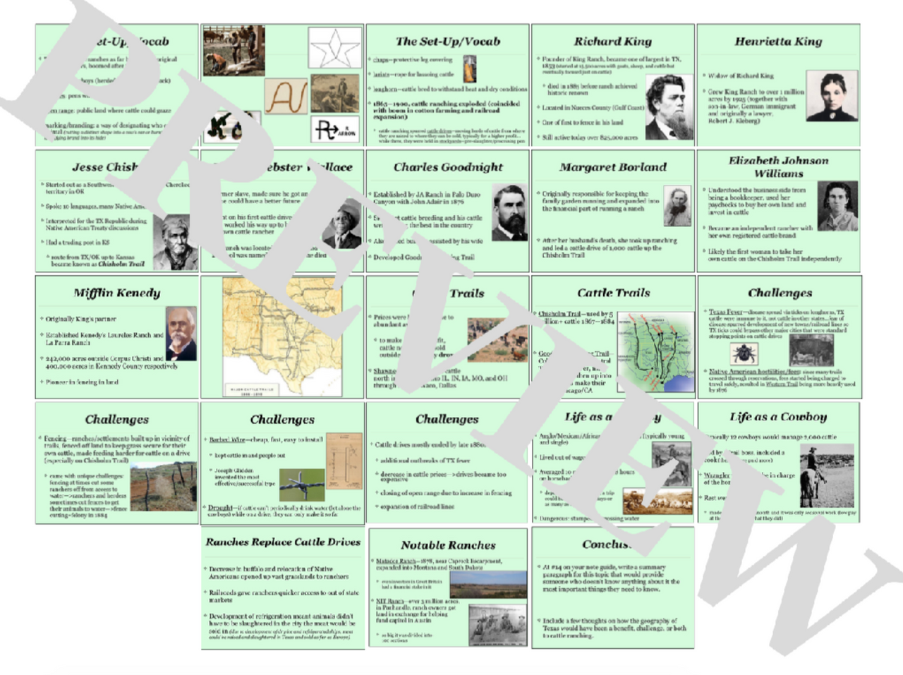 Texas Cowboys and Cattle Ranchers PowerPoint with Activities