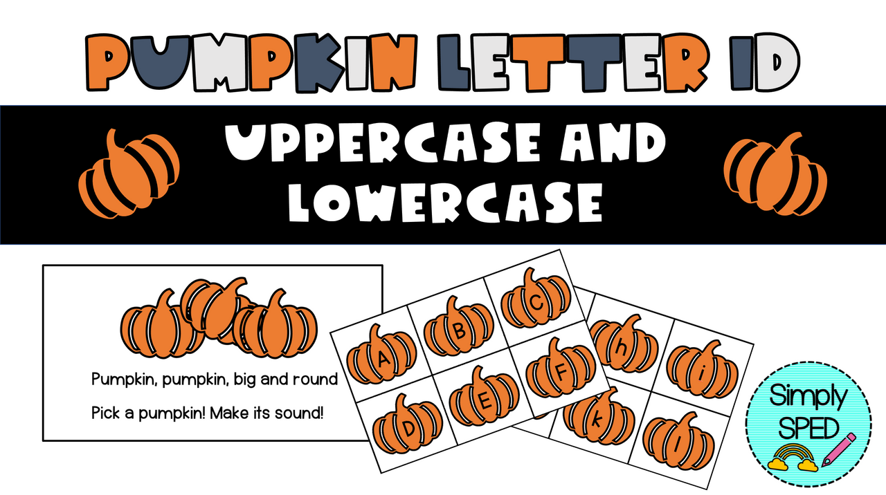 Letter ID Uppercase and Lowercase Pumpkins