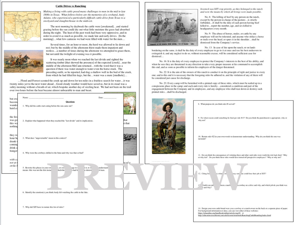 Texas Cattle Ranching and Cowboys Bundle