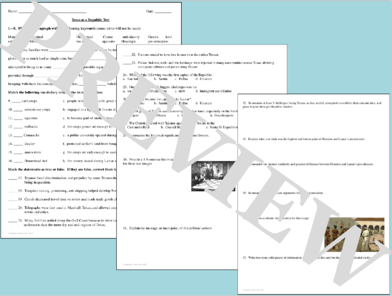 The Republic of Texas Editable Test