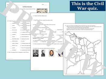 The Civil War and Reconstruction in Texas Test