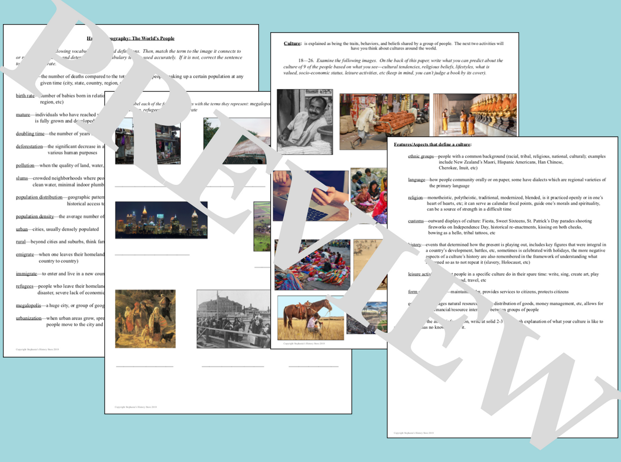 Human Geography Activity Packet