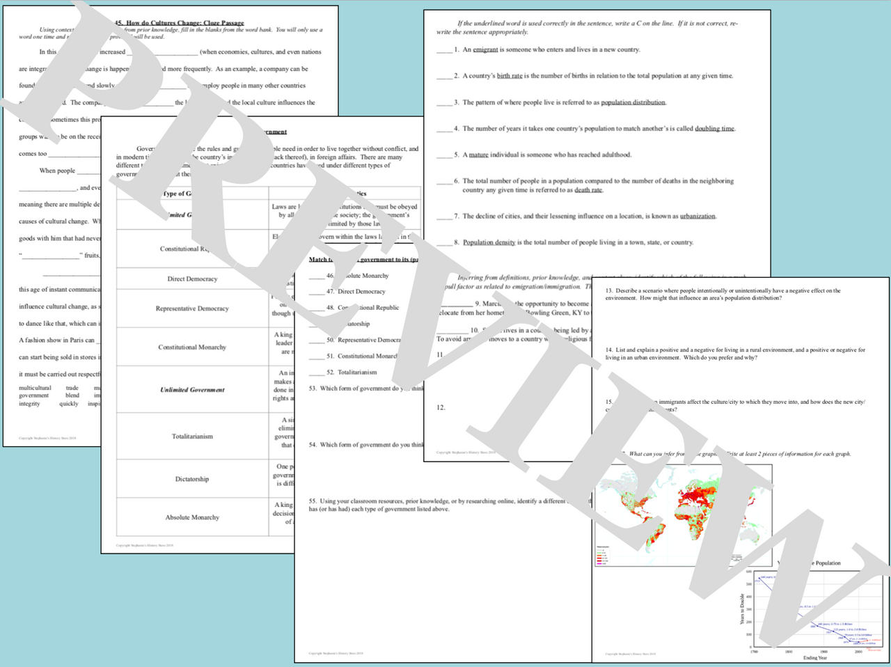 Human Geography Activity Packet
