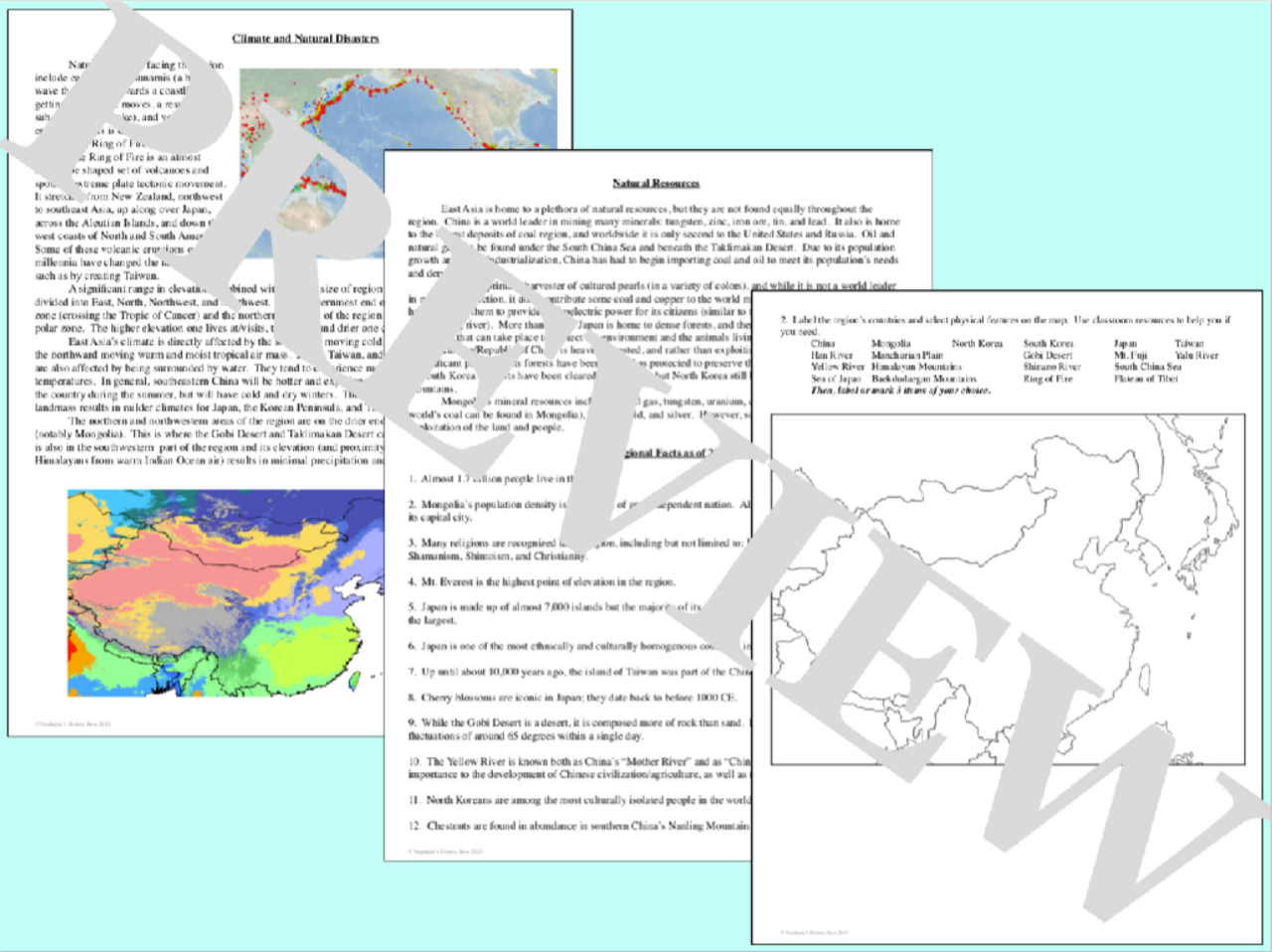 East Asia World Geography Bundle