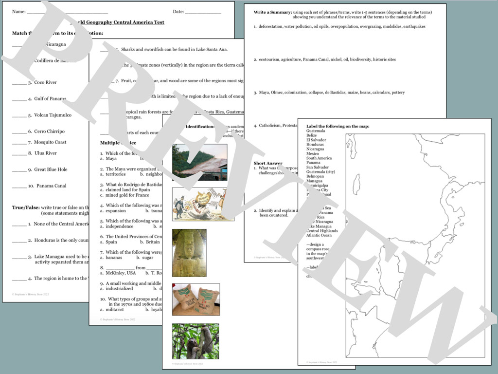 Central America World Geography Bundle