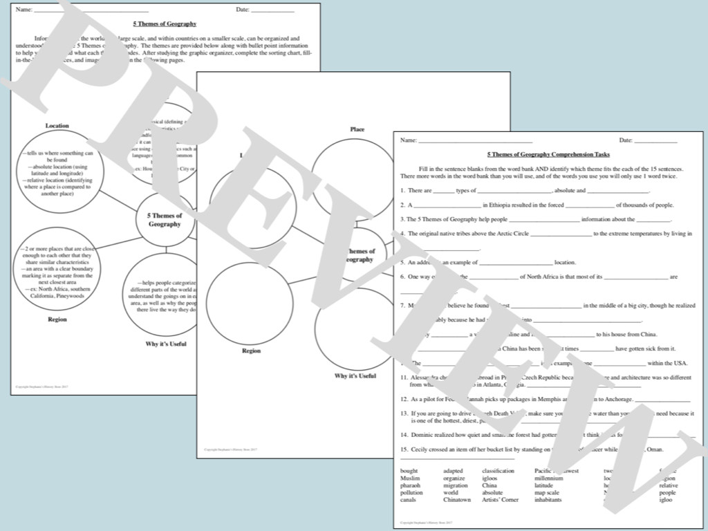 5 Themes of Geography Bundle