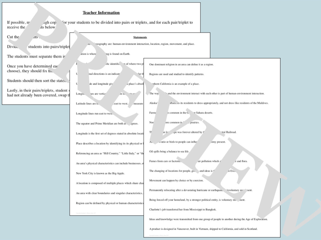 5 Themes of Geography Bundle