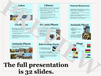 Southern Africa's Physical Geography PowerPoint and Comprehension Tasks
