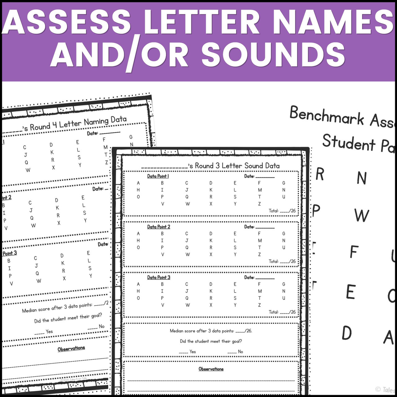 Uppercase Letter Benchmark & Progress Monitoring Assessment for Names ...