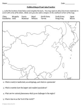 East Asia Map Black And White