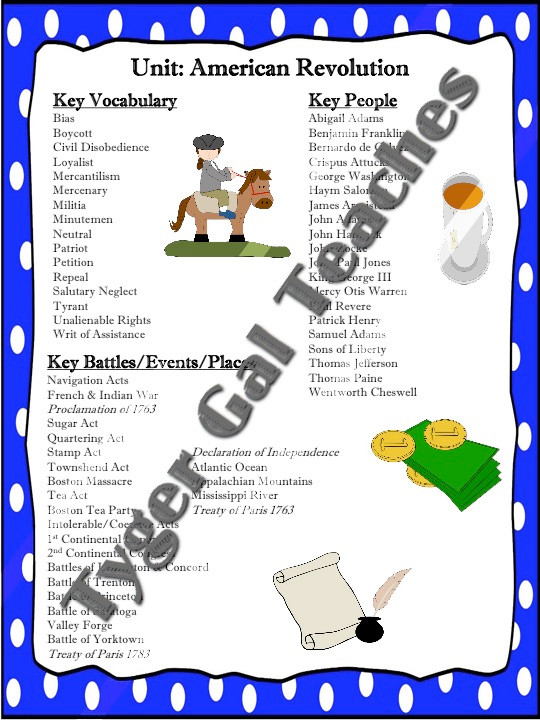 Unit Overview Page-American Revolution - Amped Up Learning