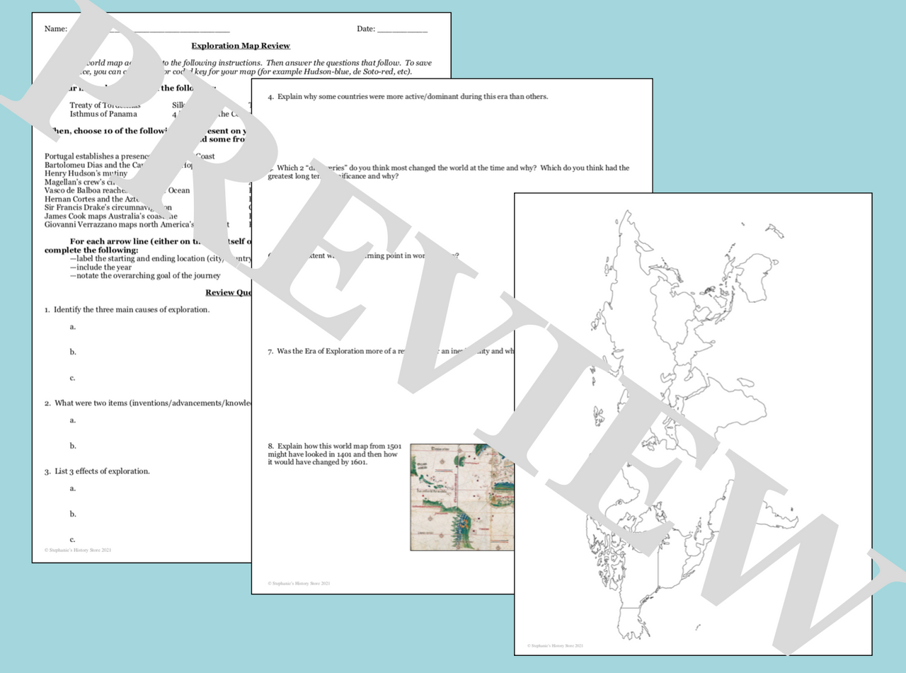 Exploration Map Activity