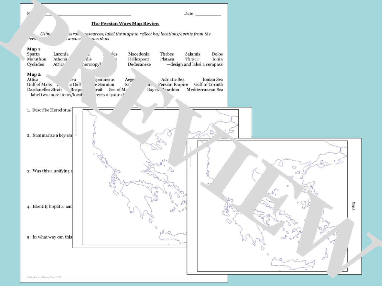 The Persian Wars Map Activity