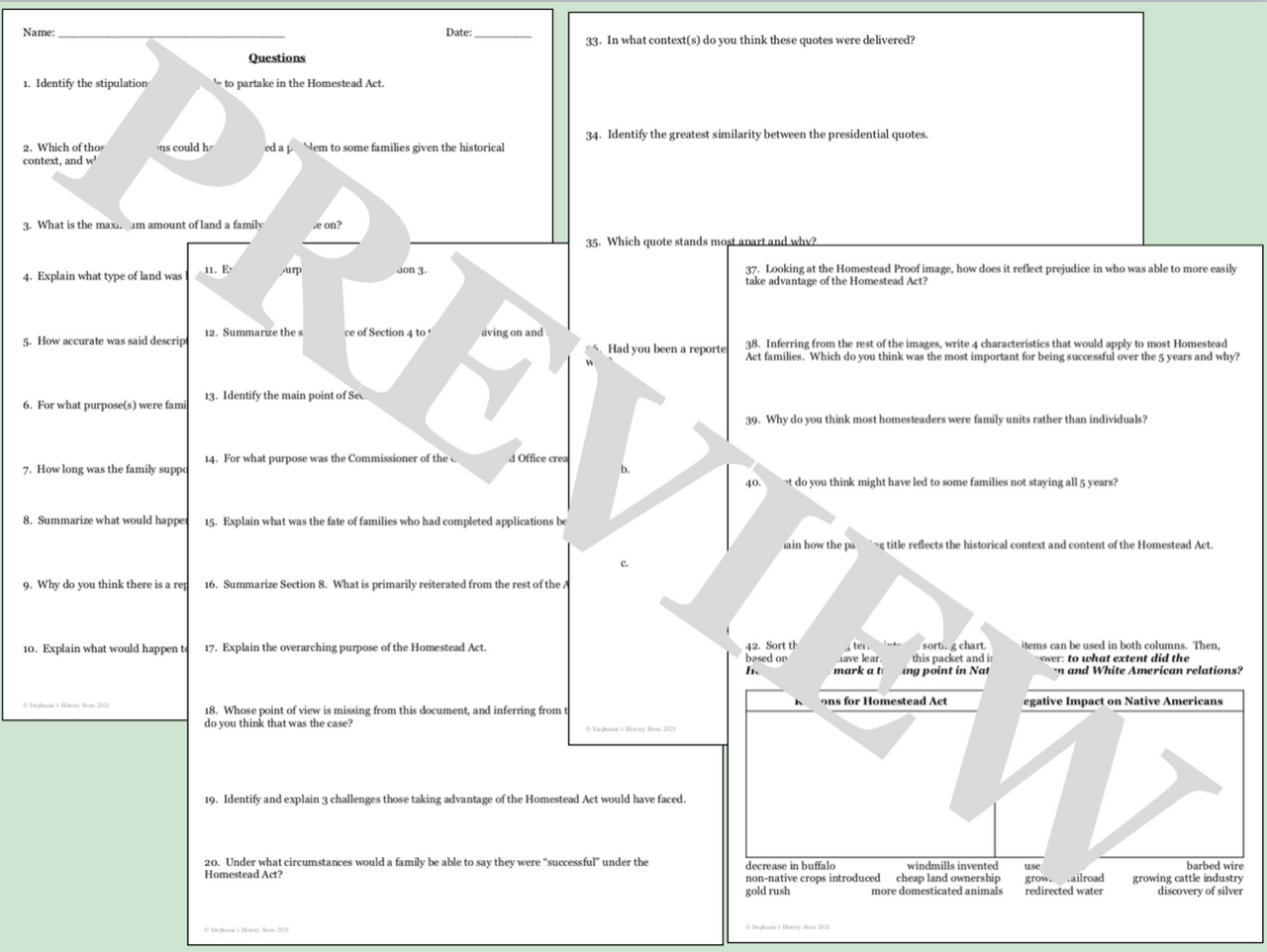 The Homestead Act of 1862 Text and Image Analysis